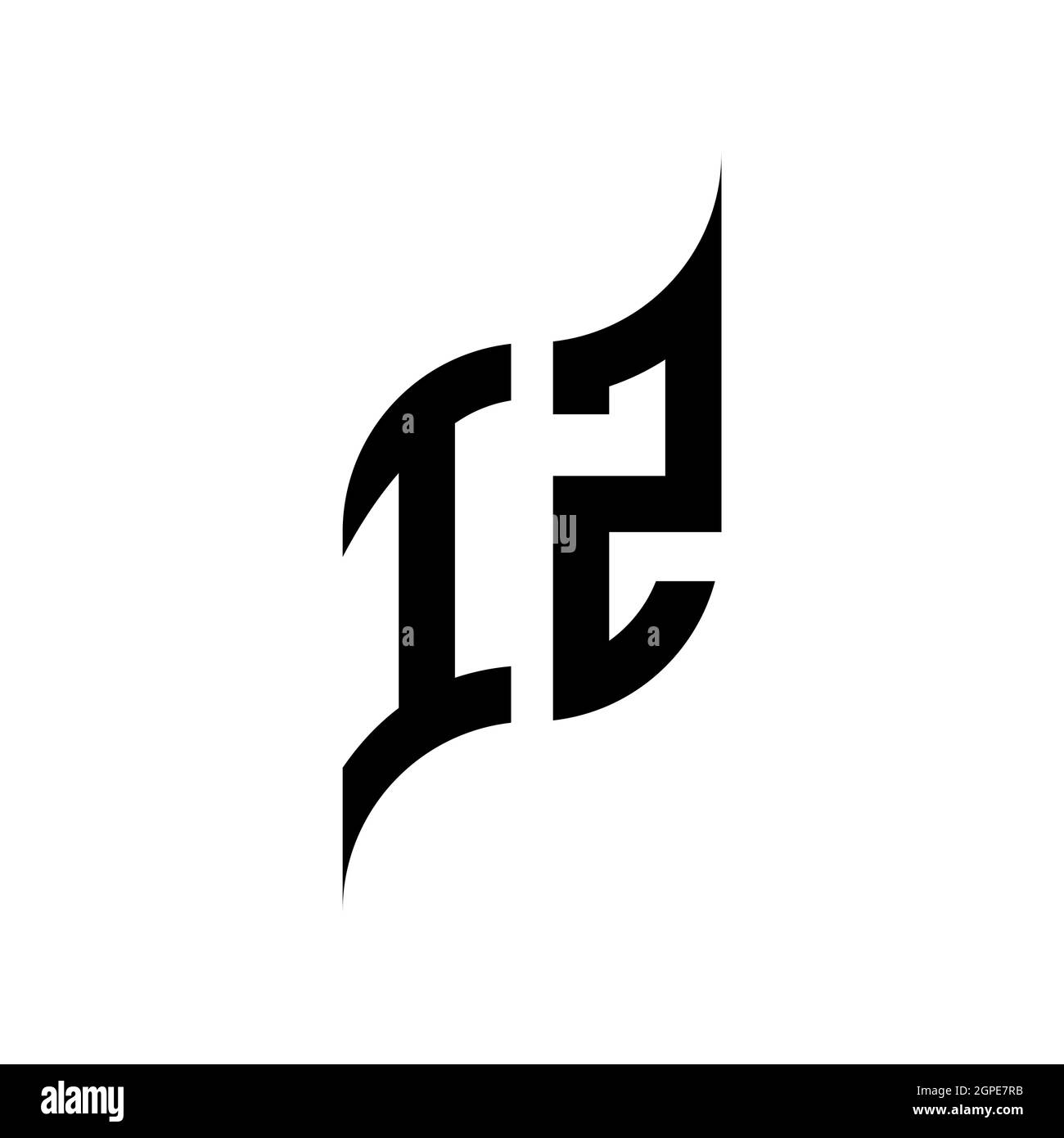 IZ Monogram geometric shape style template. Monogram initial design ...