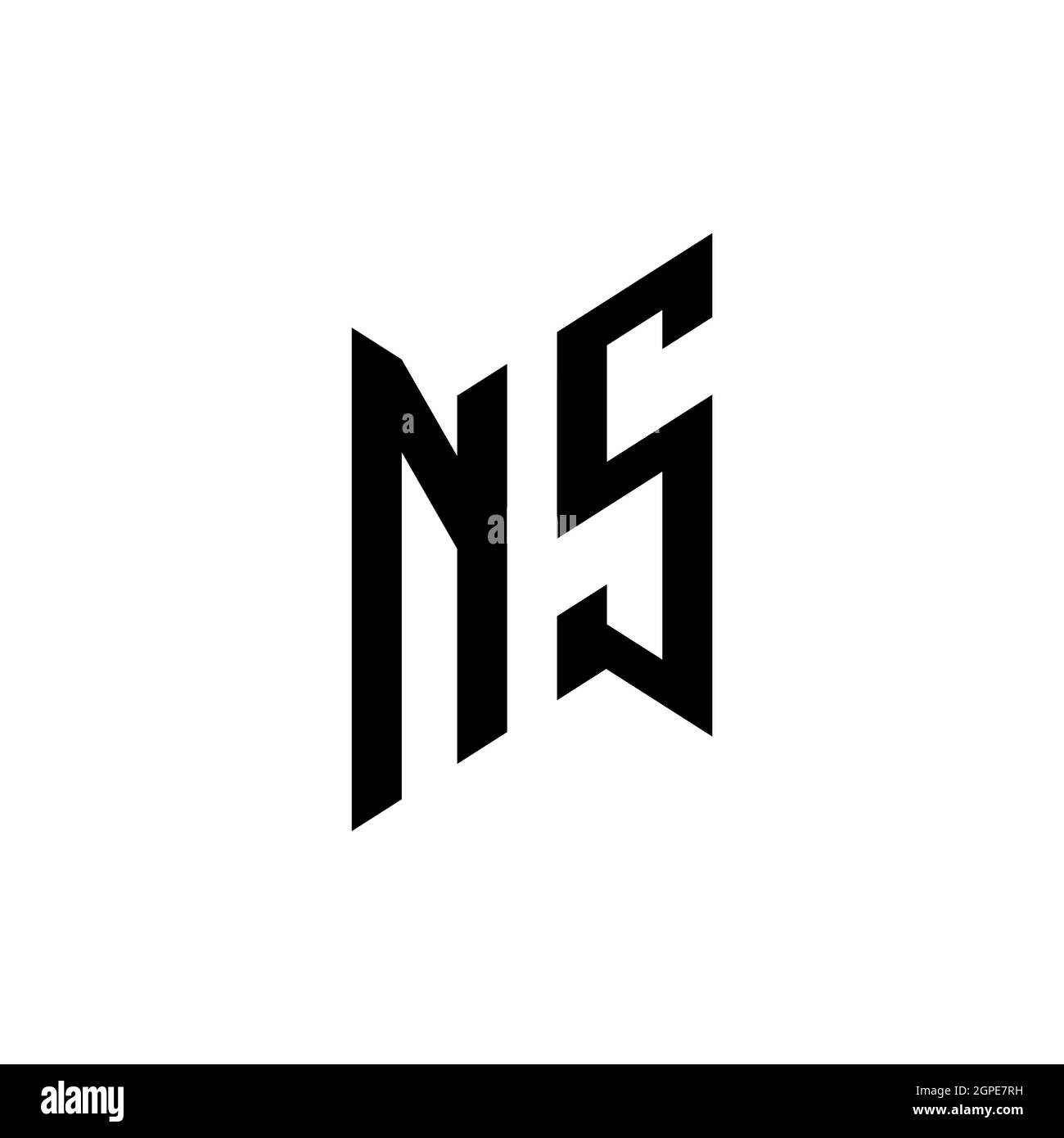 NS Monogram geometric shape style template. Monogram initial design ...