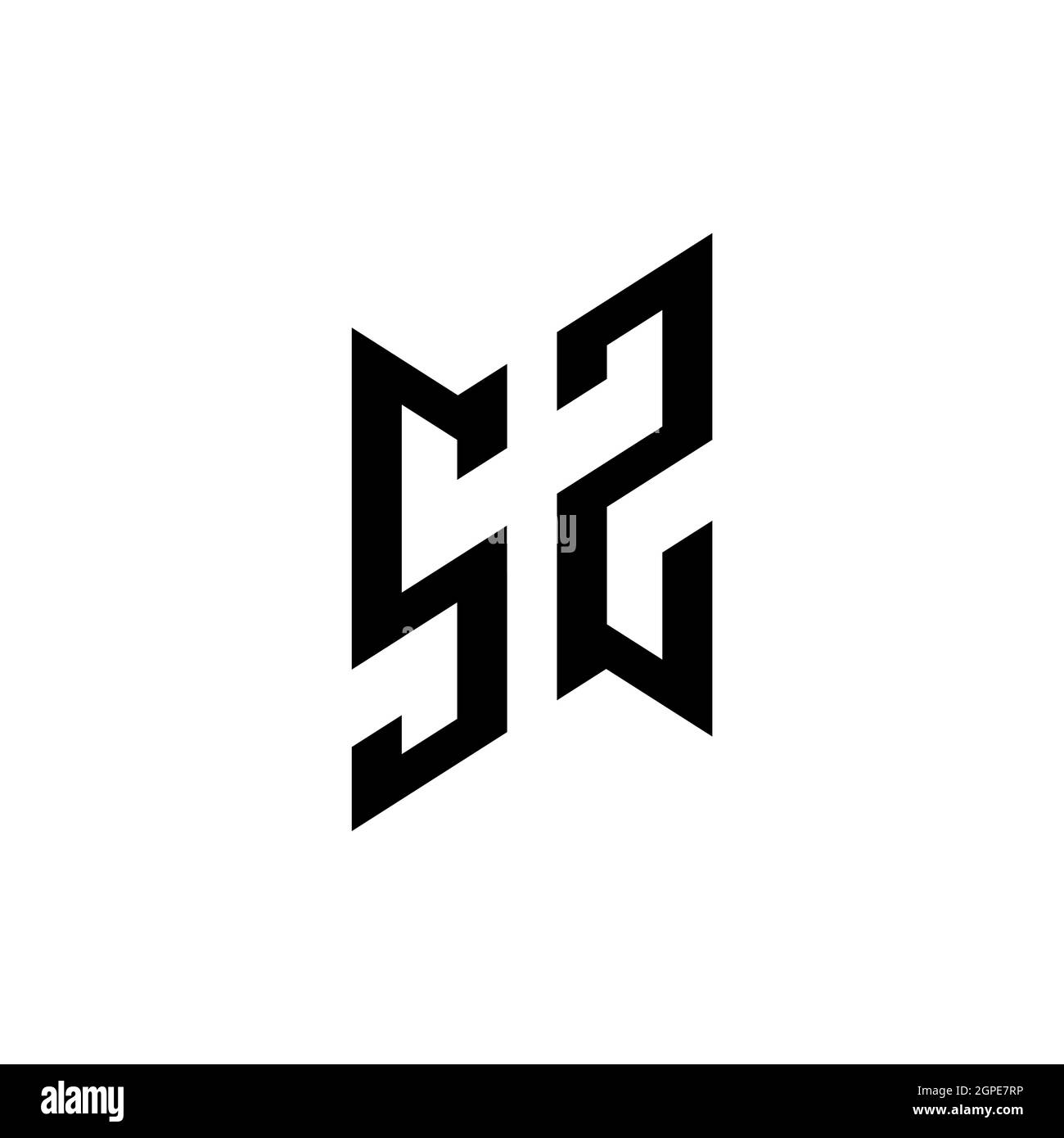 SZ Monogram geometric shape style template. Monogram initial design ...