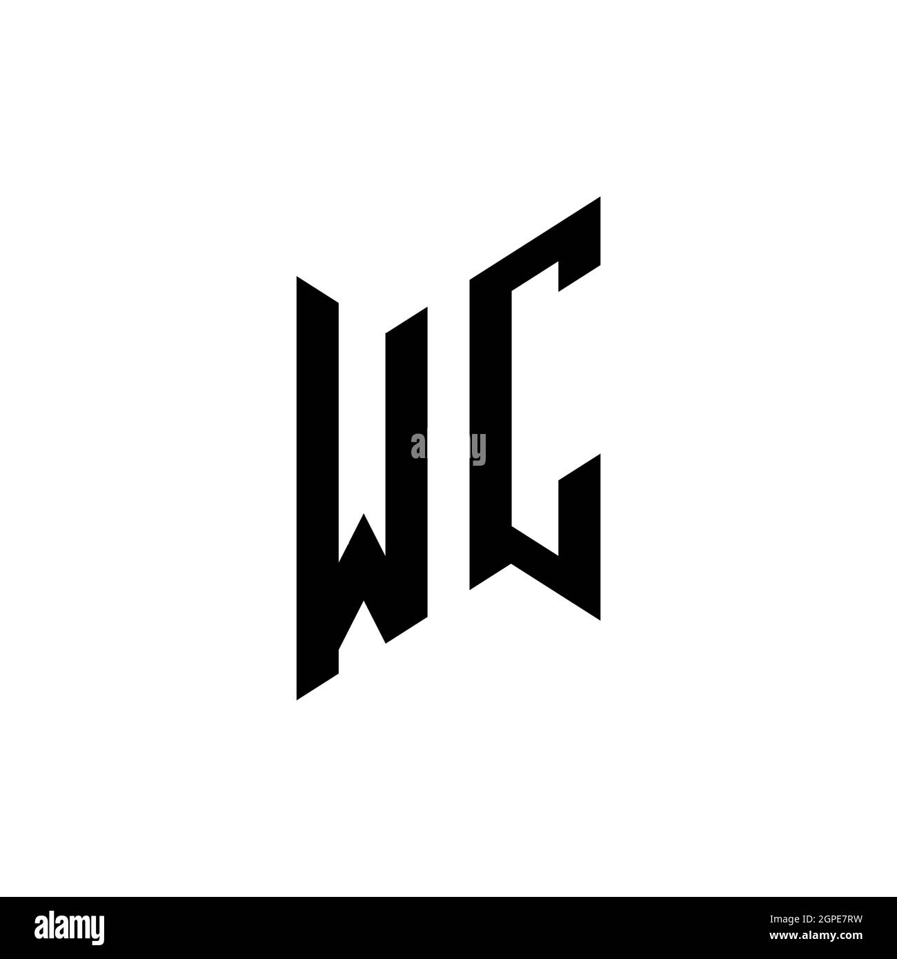 WC Monogram geometric shape style template. Monogram initial design ...