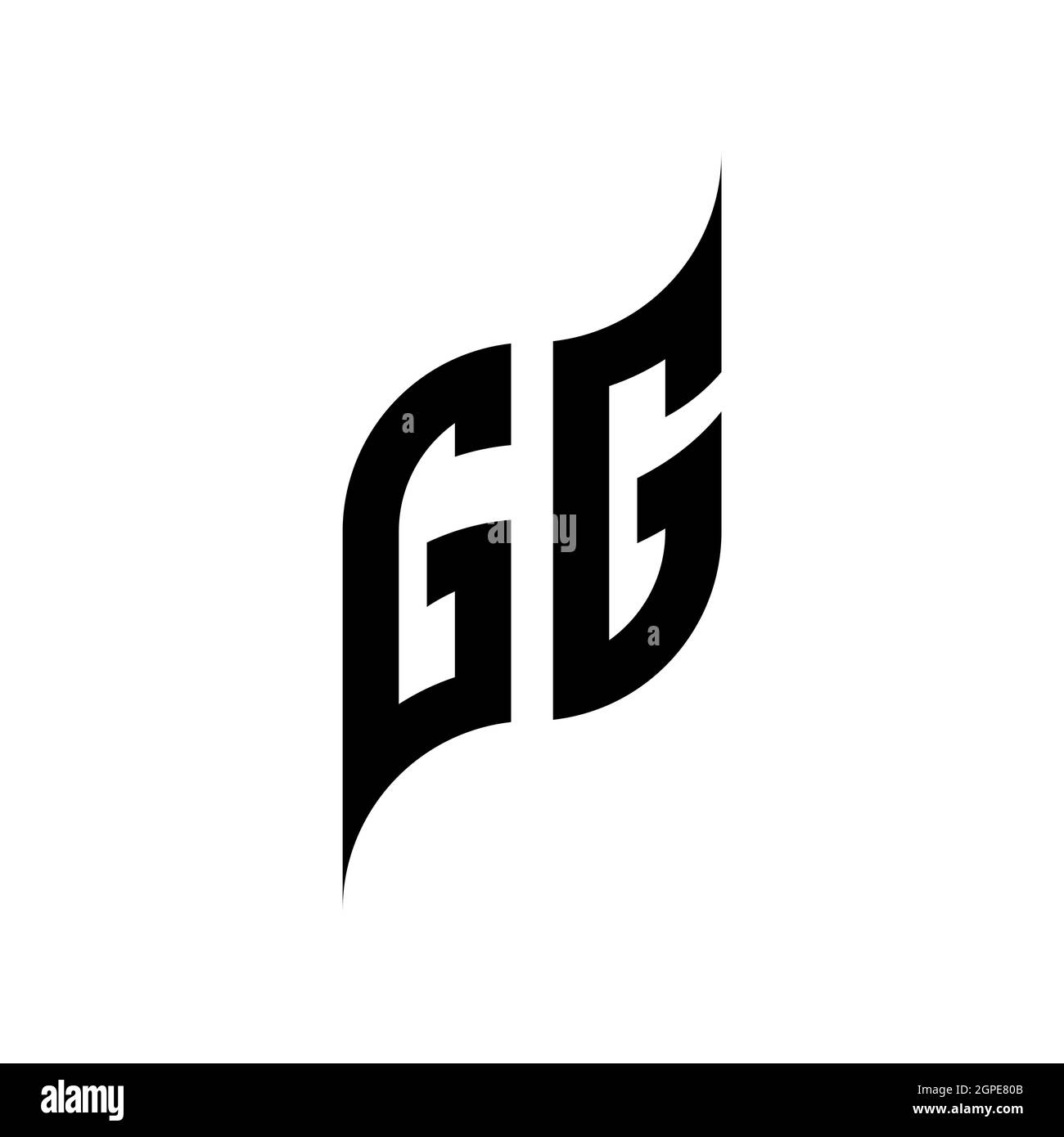 GG Monogram geometric shape style template. Monogram initial design ...