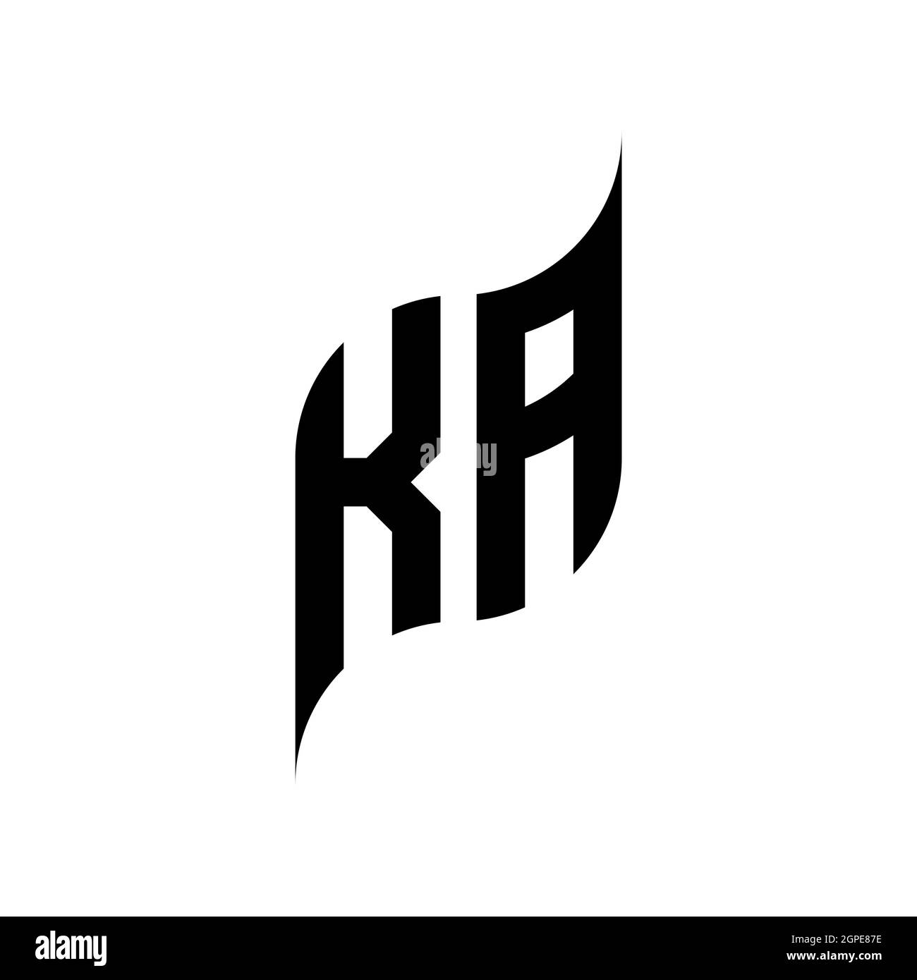 KA Monogram geometric shape style template. Monogram initial design ...