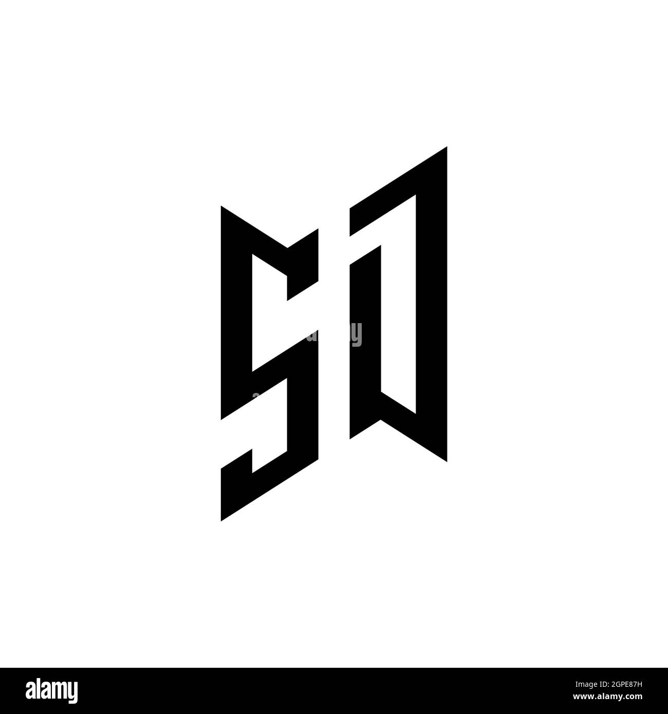 SD Monogram geometric shape style template. Monogram initial design ...