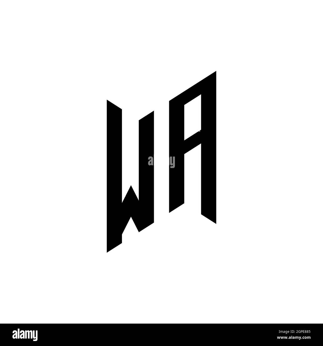 WA Monogram geometric shape style template. Monogram initial design ...