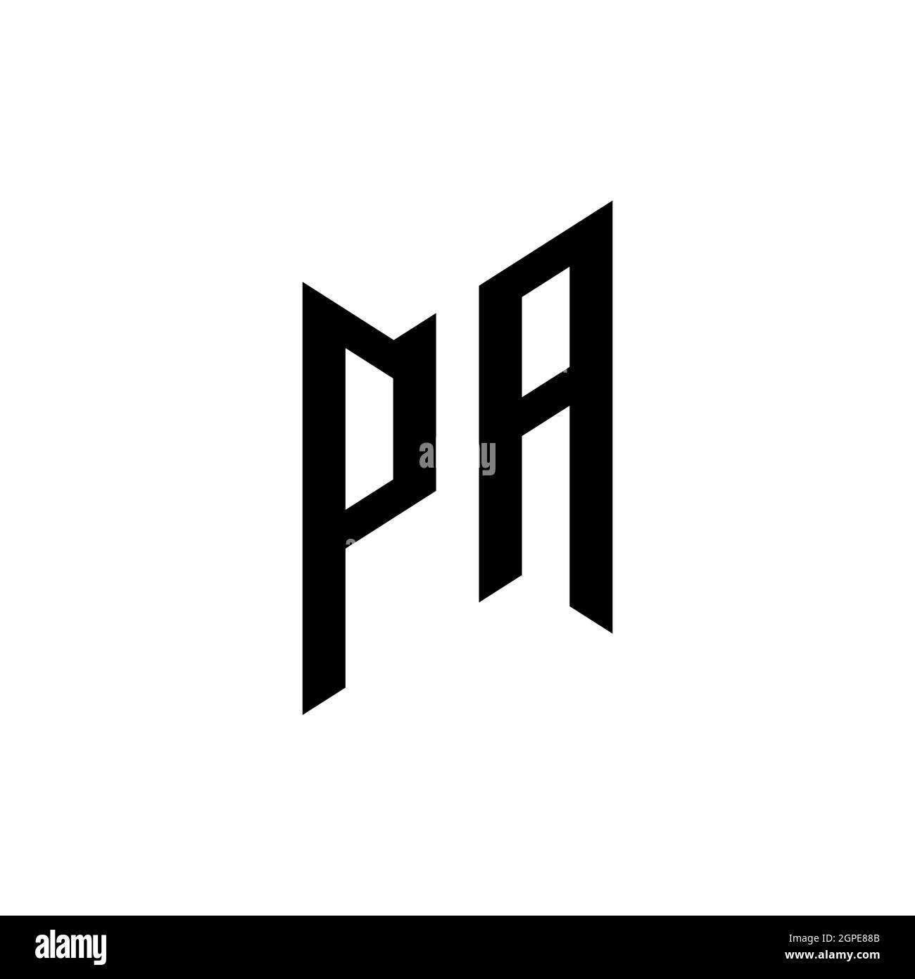 PA Monogram geometric shape style template. Monogram initial design ...
