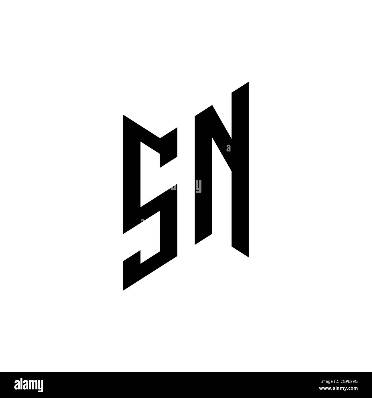 SN Monogram geometric shape style template. Monogram initial design ...