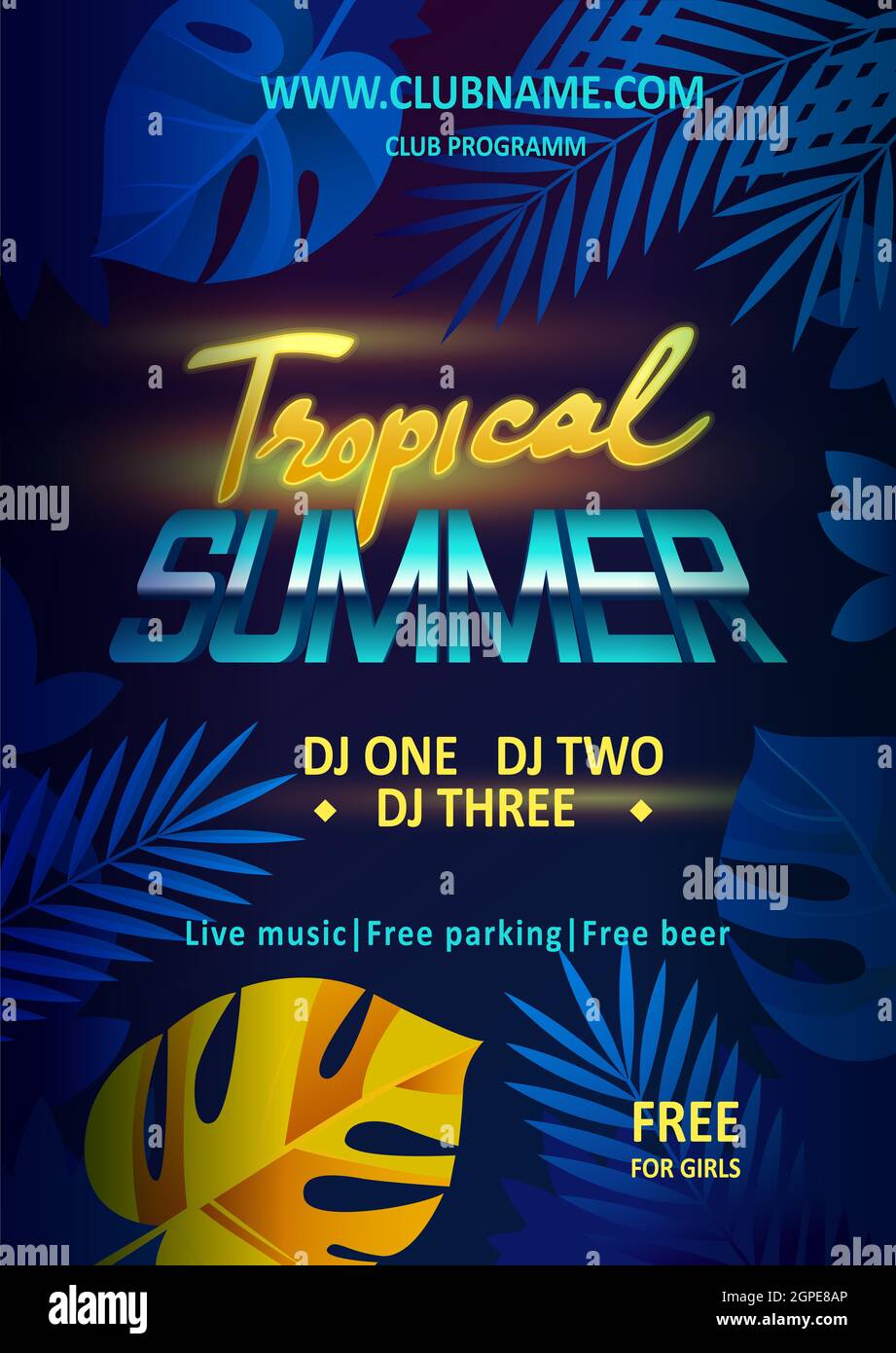Tropical Club Flyer Background