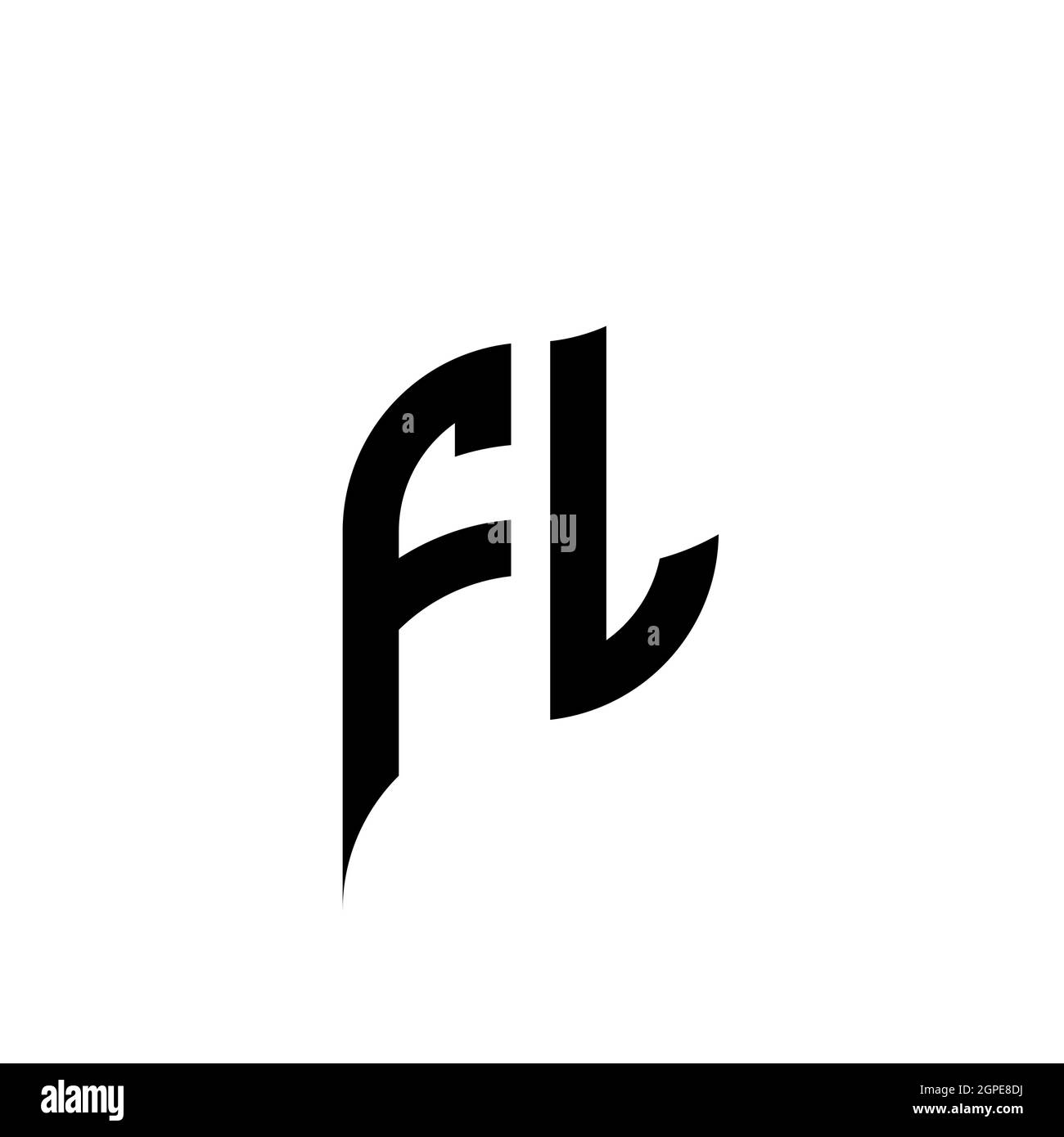 FL Monogram geometric shape style template. Monogram initial design ...