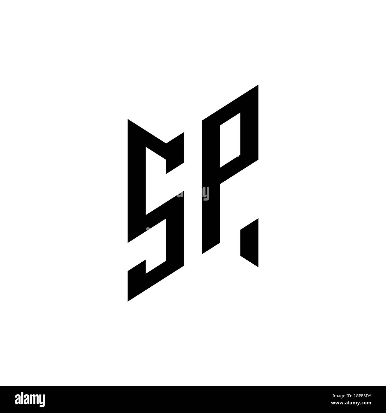 SP Monogram geometric shape style template. Monogram initial design ...