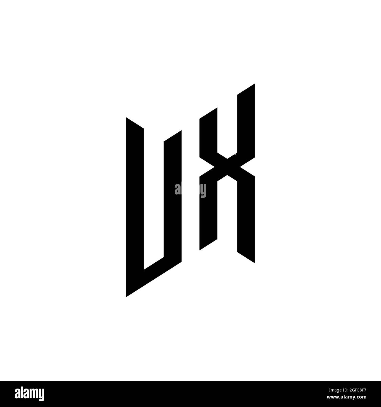 UX Monogram geometric shape style template. Monogram initial design ...
