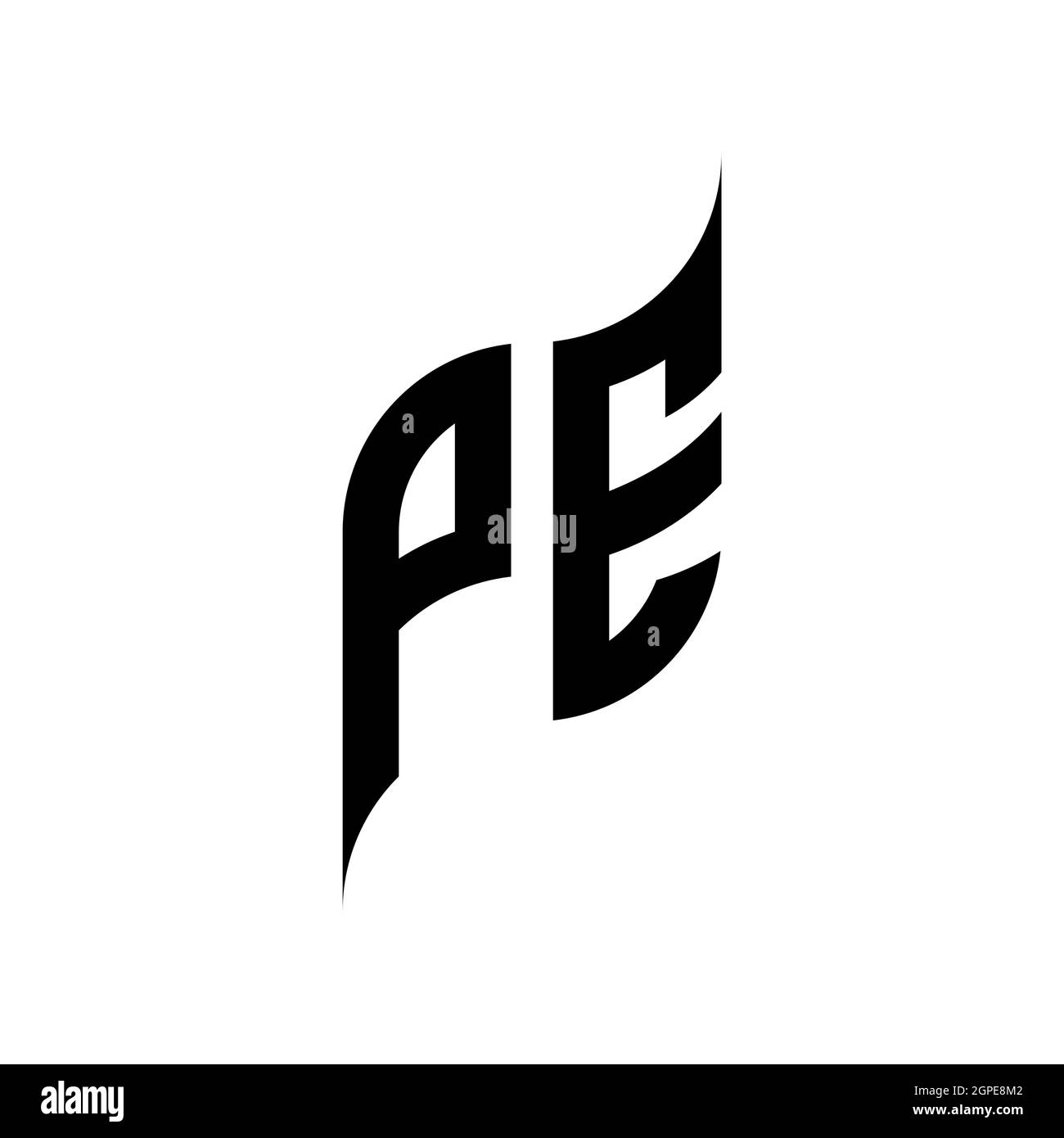 PE Monogram geometric shape style template. Monogram initial design ...