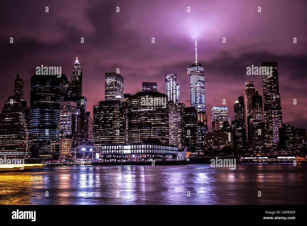 New York Manhattan night view. Shooting Location: New York, Manhattan ...