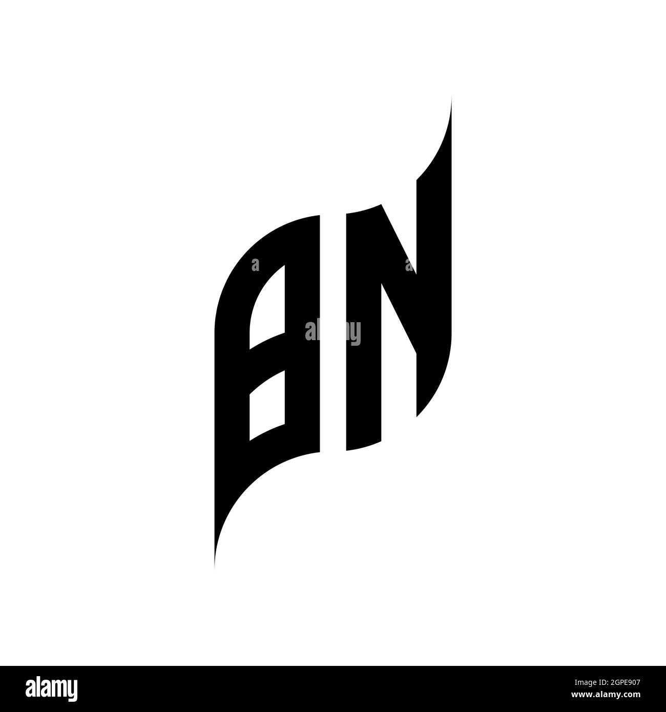 BN Monogram geometric shape style template. Monogram initial design ...