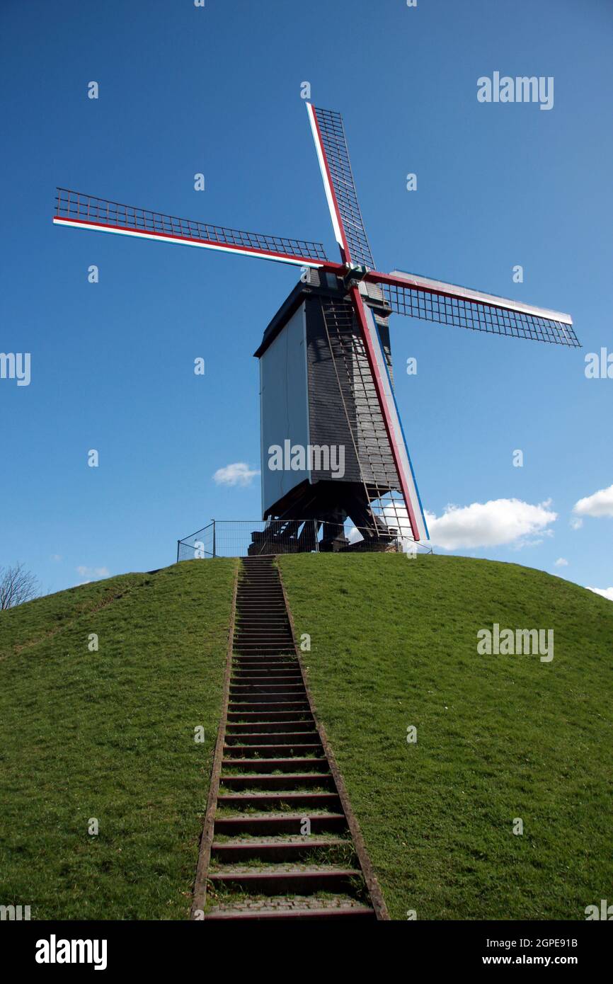 Belgium, Bruges, Traditional windmill Stock Photo - Alamy