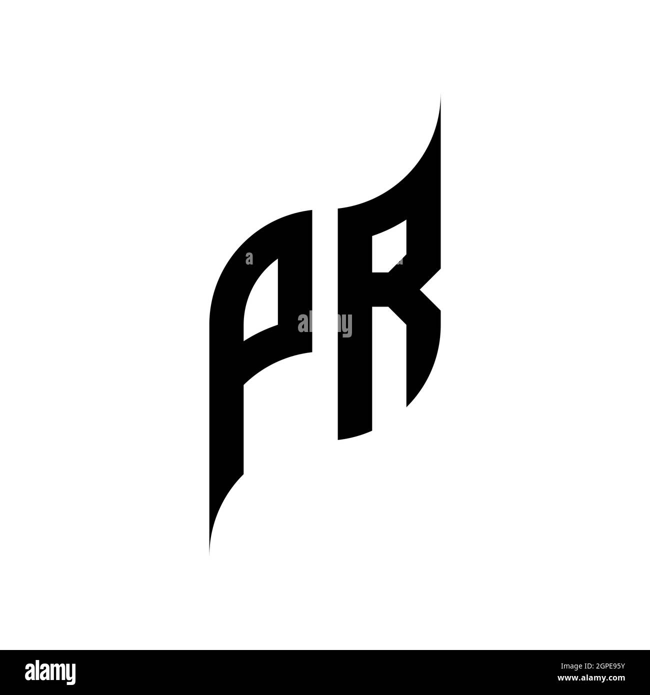 PR Monogram geometric shape style template. Monogram initial design ...