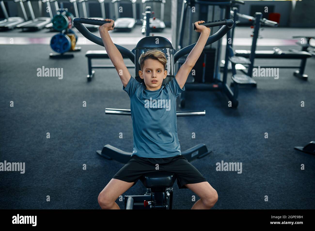 Teen boy gym workout hi-res stock photography and images - Alamy