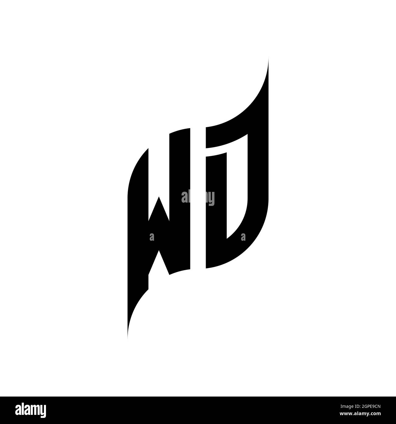 WD Monogram geometric shape style template. Monogram initial design ...