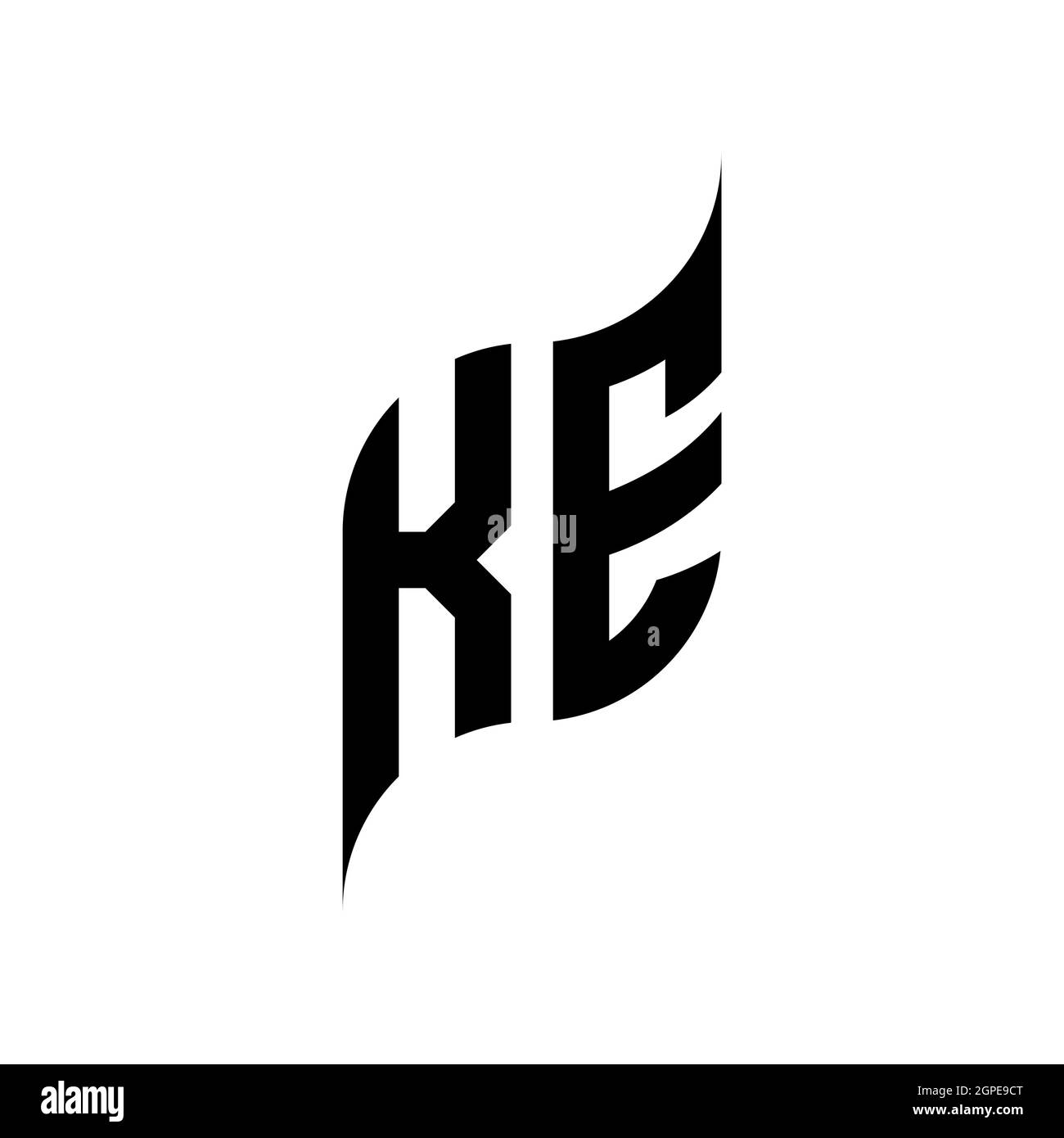 KE Monogram geometric shape style template. Monogram initial design vector isolated on white ...
