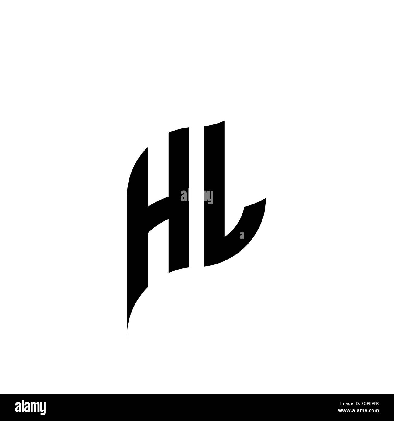 HL Monogram geometric shape style template. Monogram initial design vector isolated on white ...