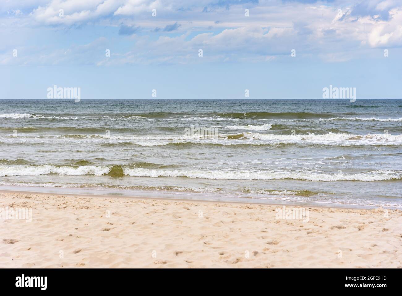 Empty sandy beach at Baltic sea in Poland as summer background Stock Photo - Alamy