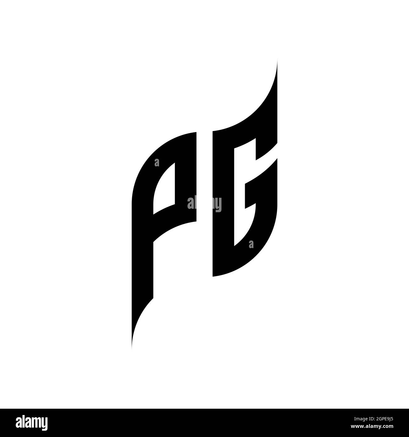 PG Monogram geometric shape style template. Monogram initial design ...
