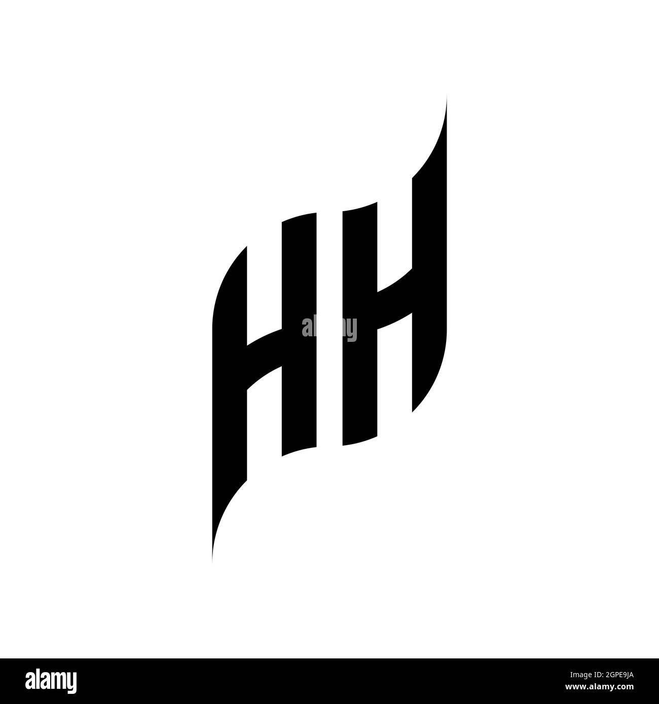 HH Monogram geometric shape style template. Monogram initial design vector isolated on white ...