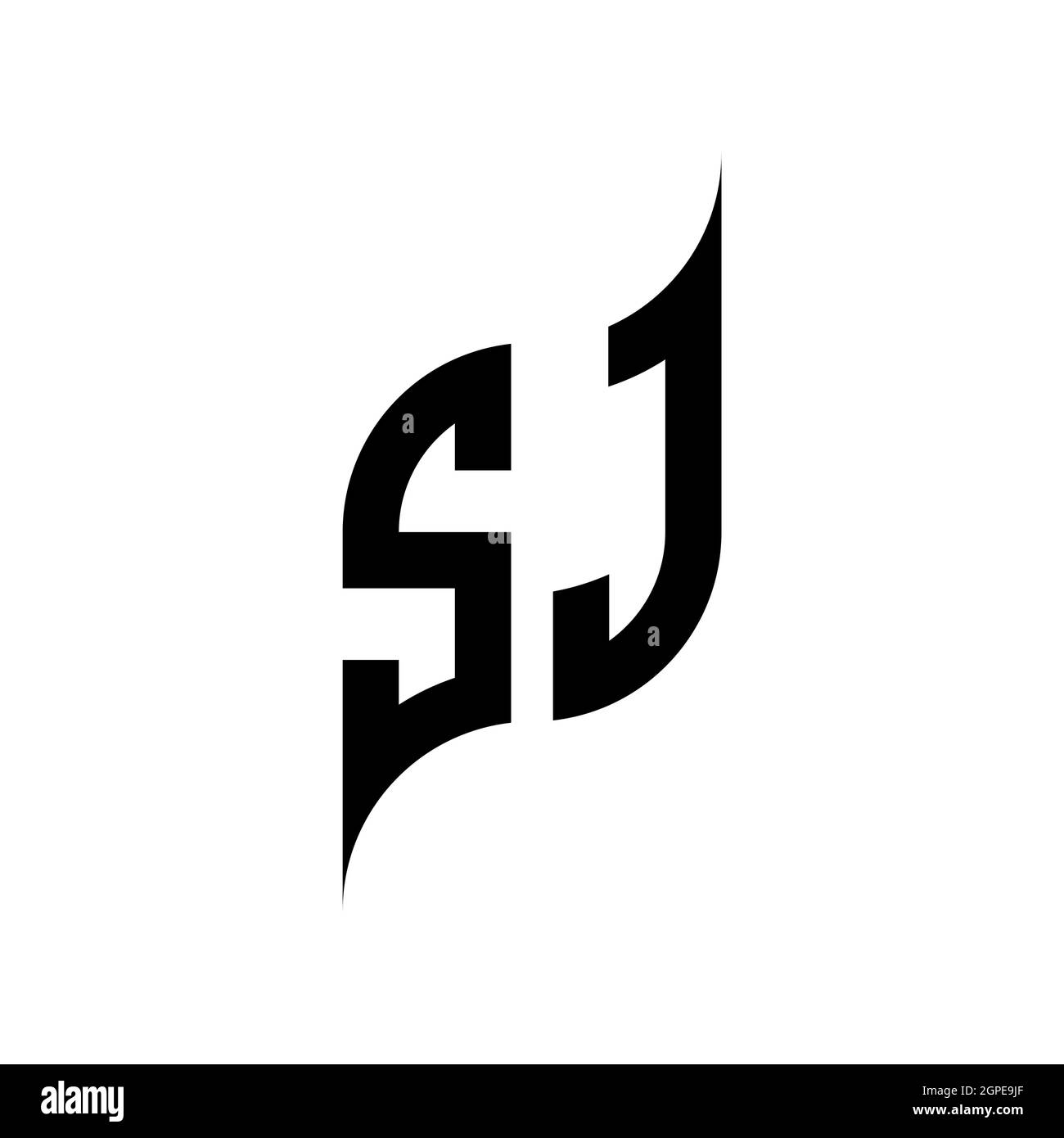 SJ Monogram geometric shape style template. Monogram initial design ...
