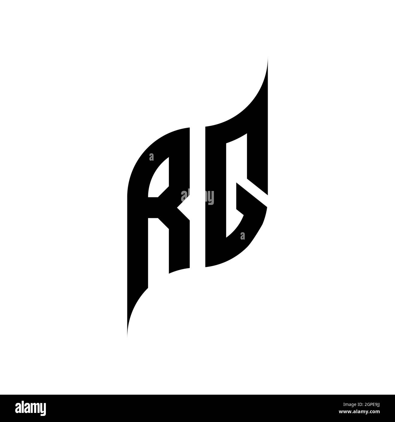 RQ Monogram geometric shape style template. Monogram initial design ...