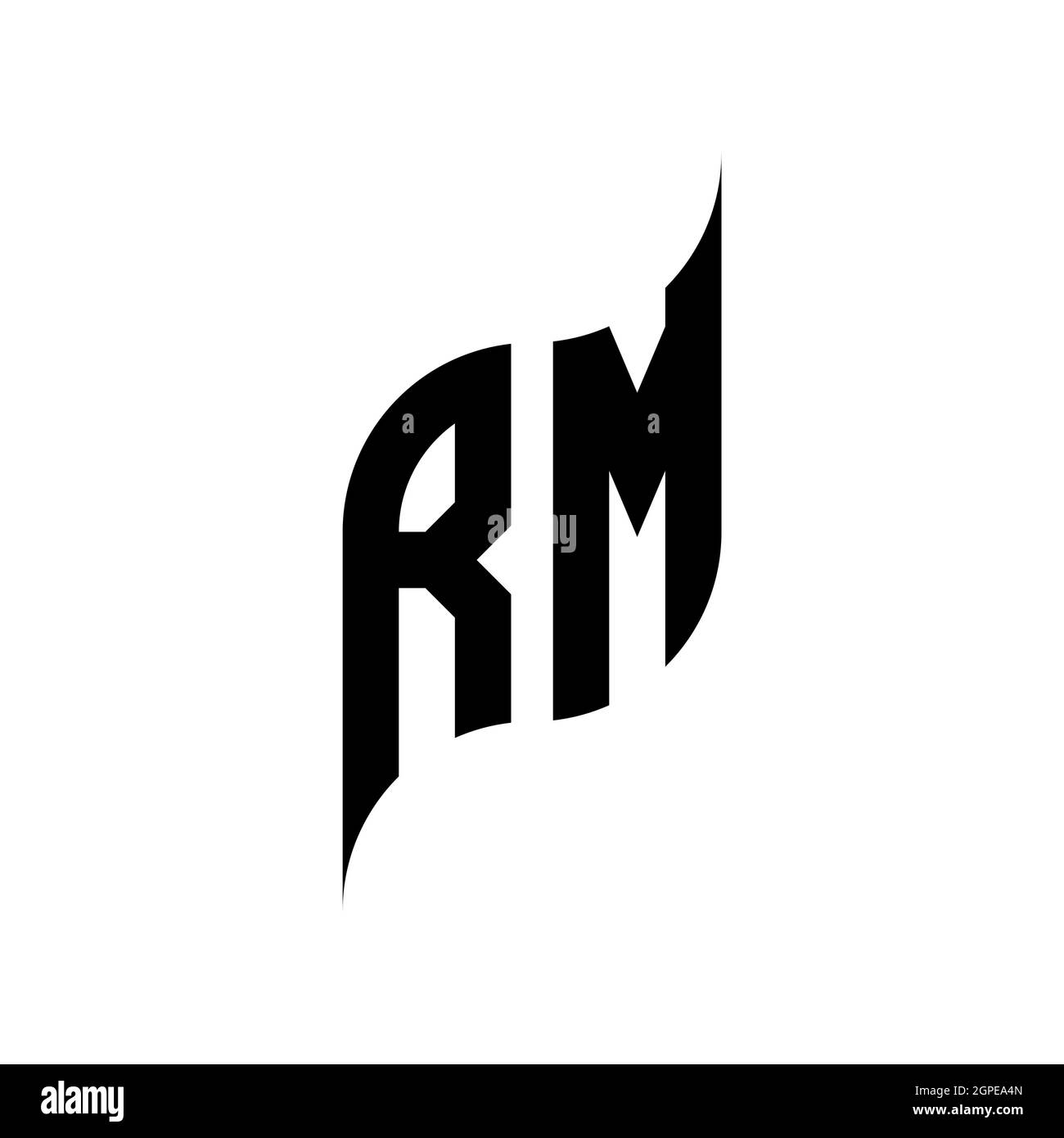 RM Monogram geometric shape style template. Monogram initial design ...