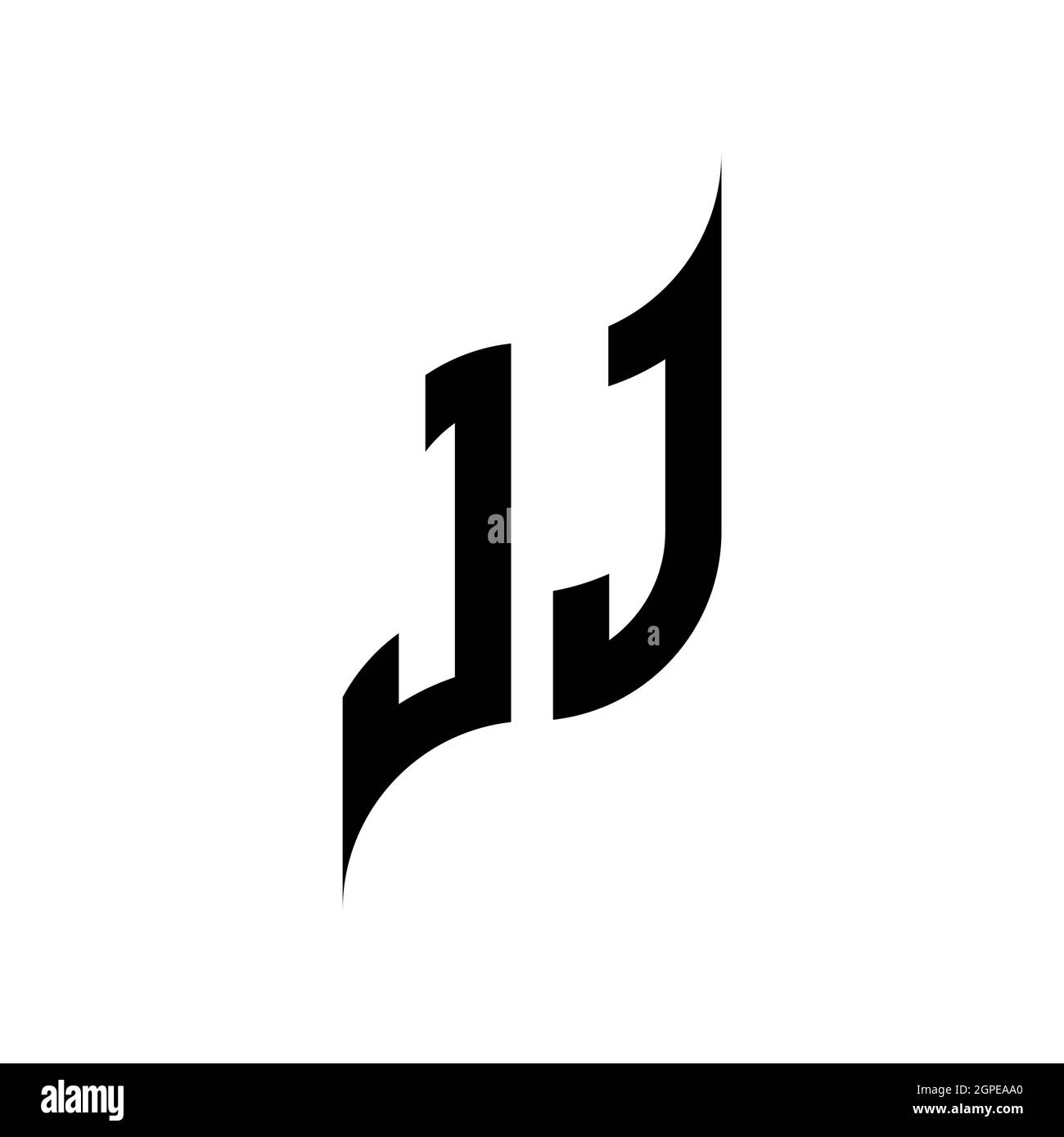 JJ Monogram geometric shape style template. Monogram initial design vector isolated on white ...