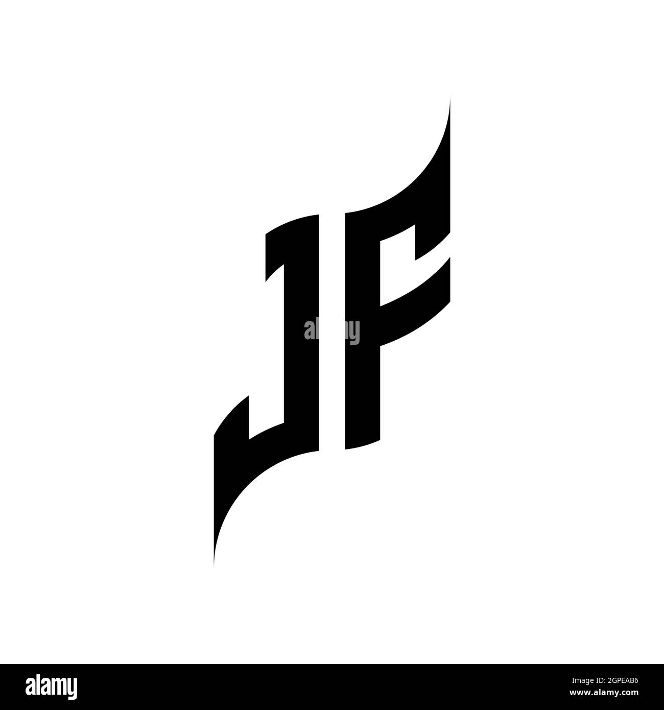 JF Monogram geometric shape style template. Monogram initial design ...