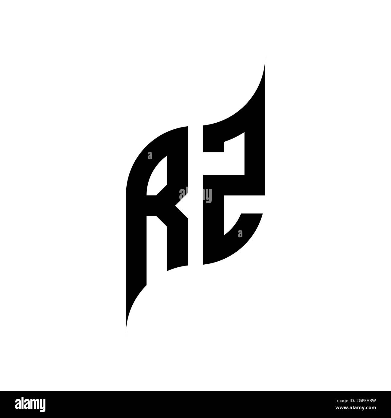 RZ Monogram geometric shape style template. Monogram initial design ...