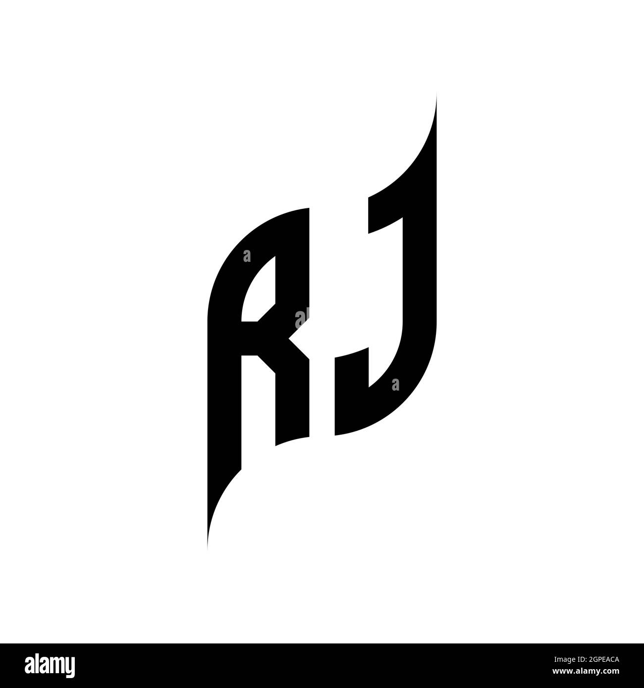 RJ Monogram geometric shape style template. Monogram initial design ...
