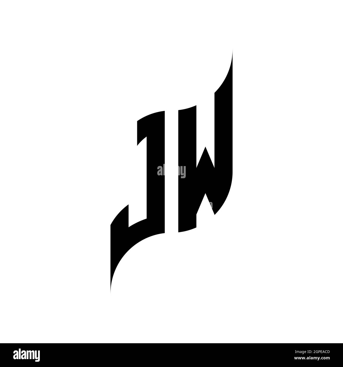 JW Monogram geometric shape style template. Monogram initial design ...