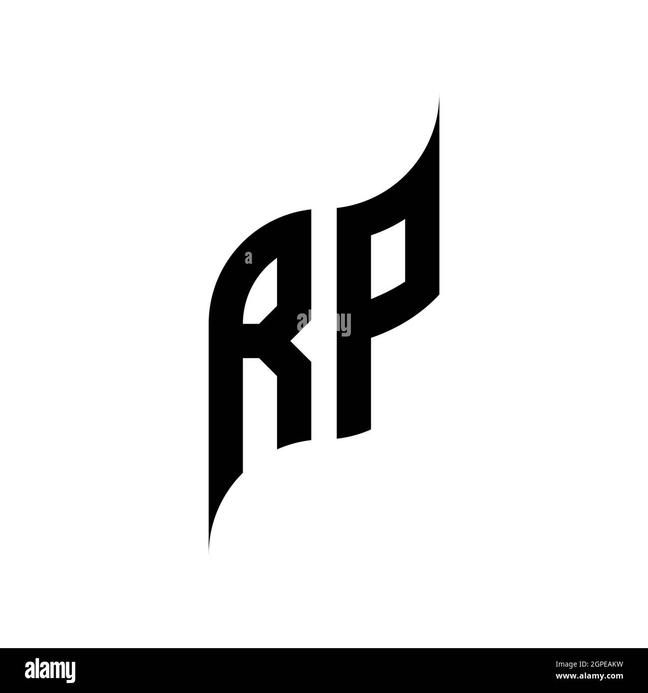 RP Monogram geometric shape style template. Monogram initial design ...