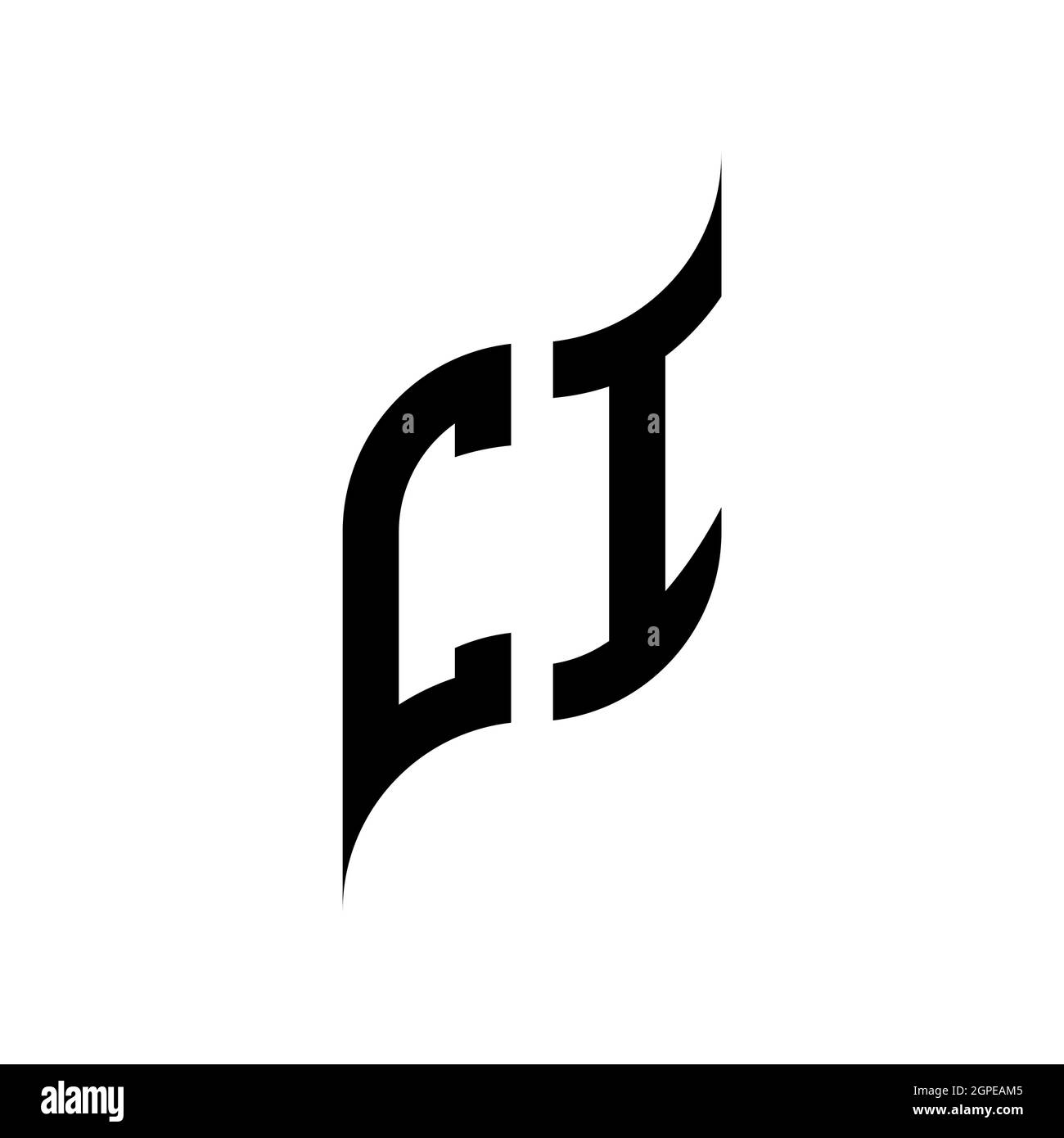 CI Monogram geometric shape style template. Monogram initial design vector isolated on white ...