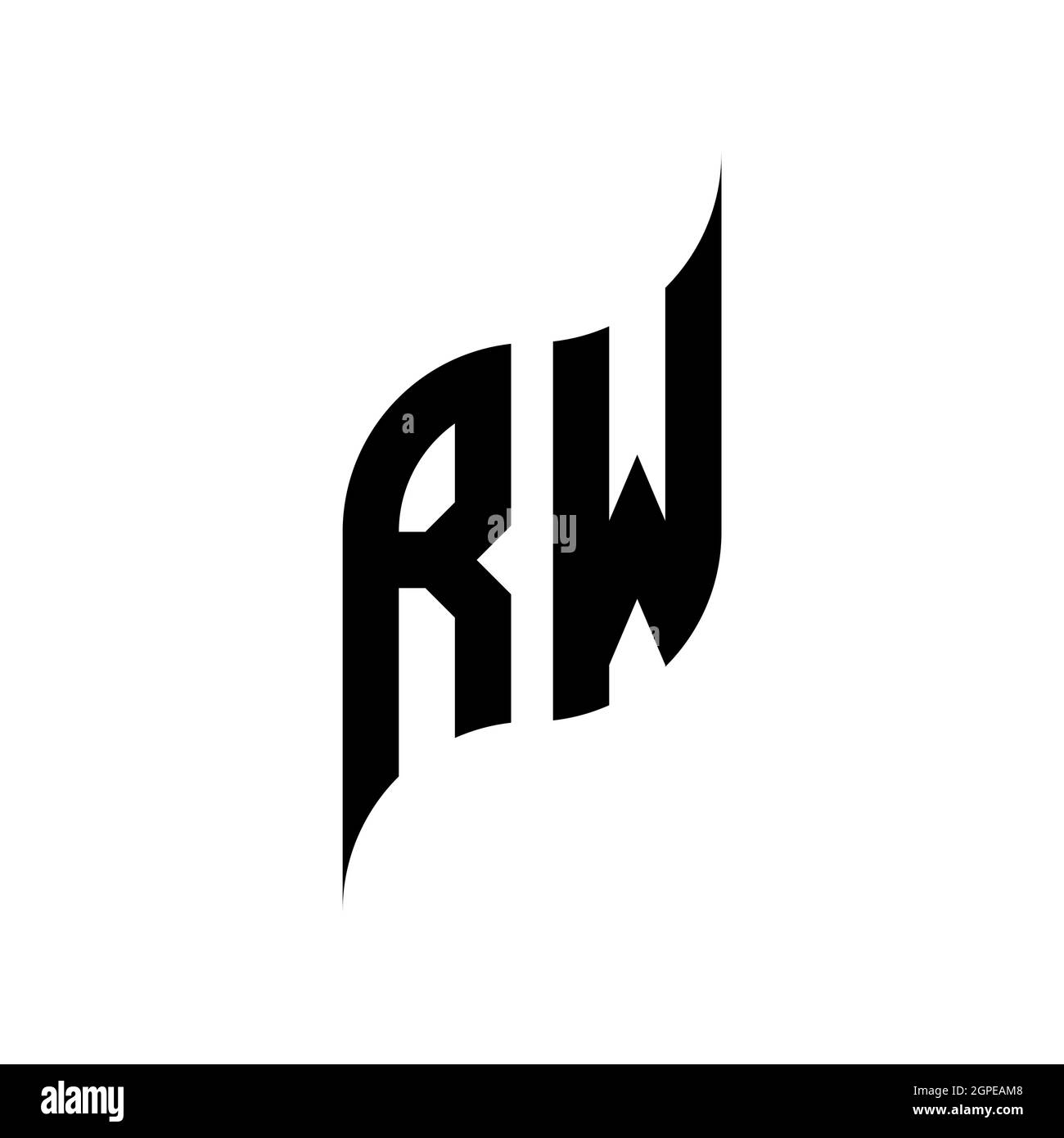 RW Monogram geometric shape style template. Monogram initial design ...