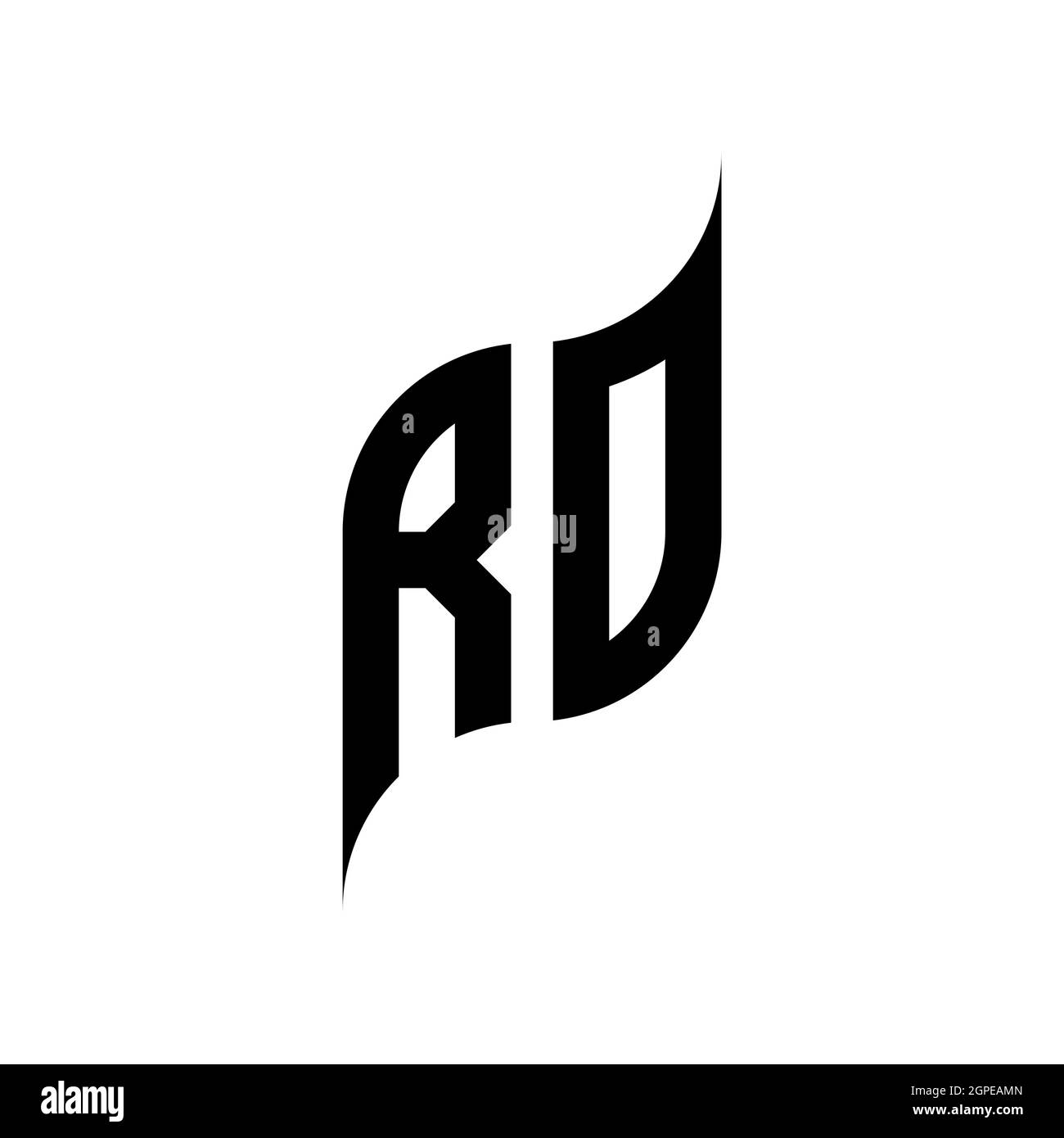 RO Monogram geometric shape style template. Monogram initial design vector isolated on white ...