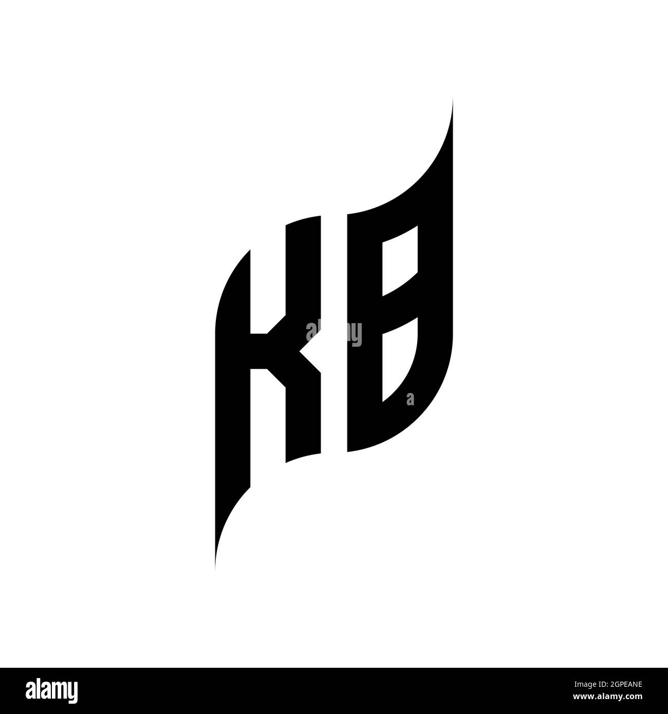KB Monogram geometric shape style template. Monogram initial design ...
