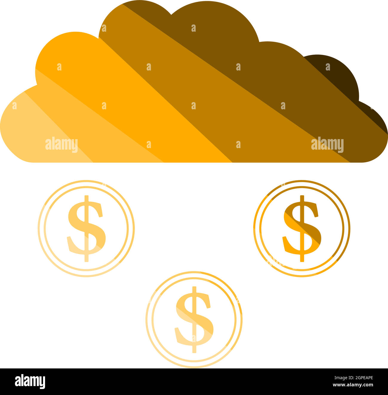 Coins Falling From Cloud Icon Stock Vector Image & Art - Alamy