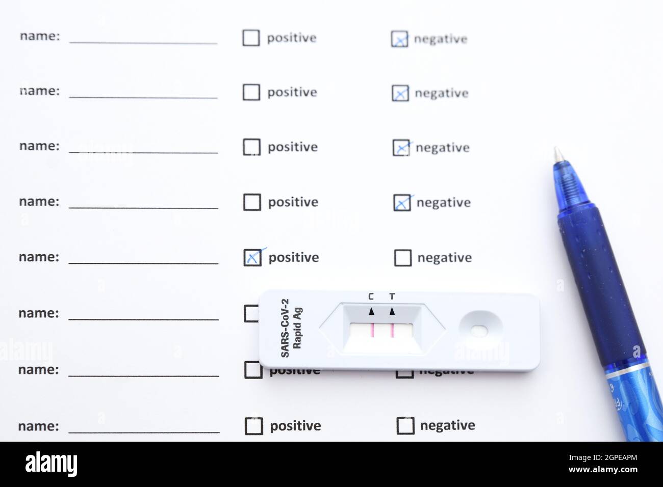 filling coronavirus test form. COVID-19 test. Medical test form for new ...