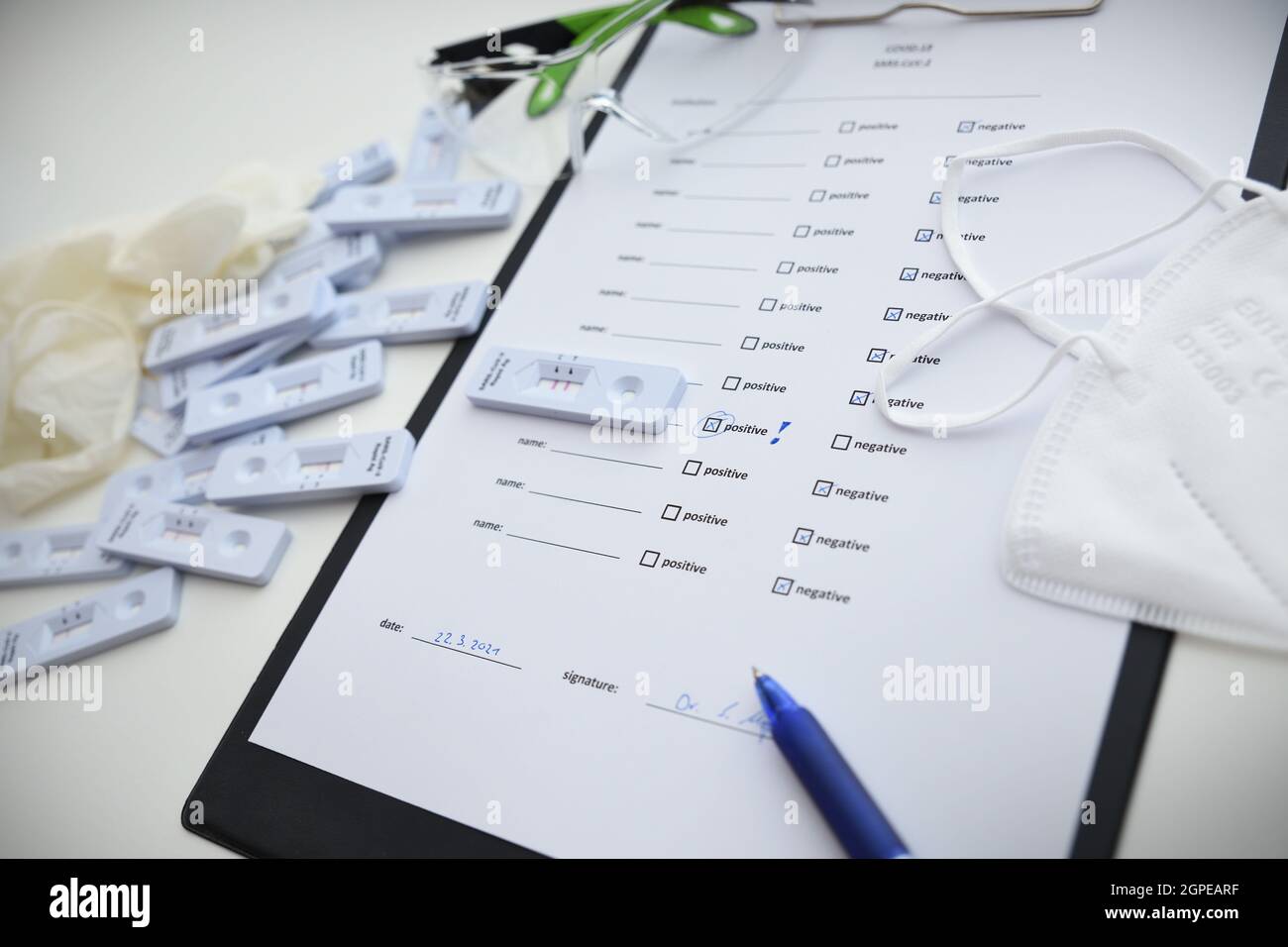 filling coronavirus test form. COVID-19 test. Medical test form for new ...