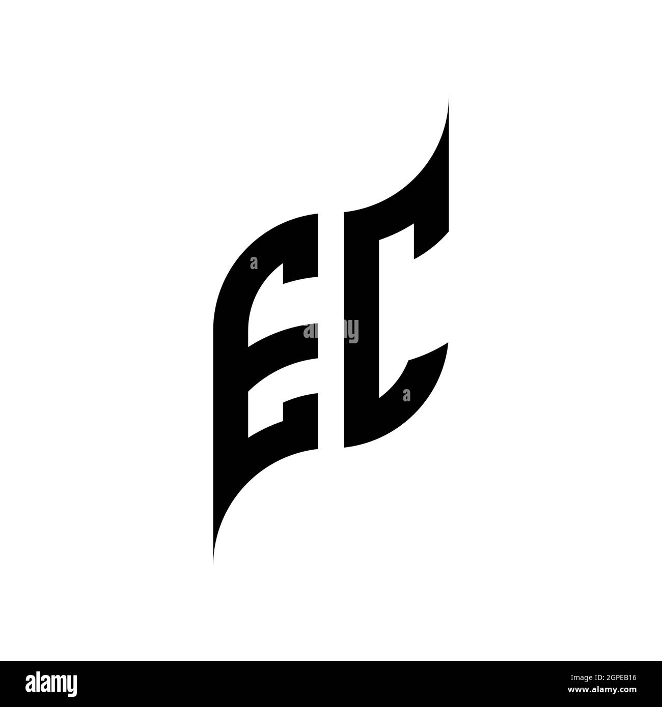 EC Monogram geometric shape style template. Monogram initial design ...