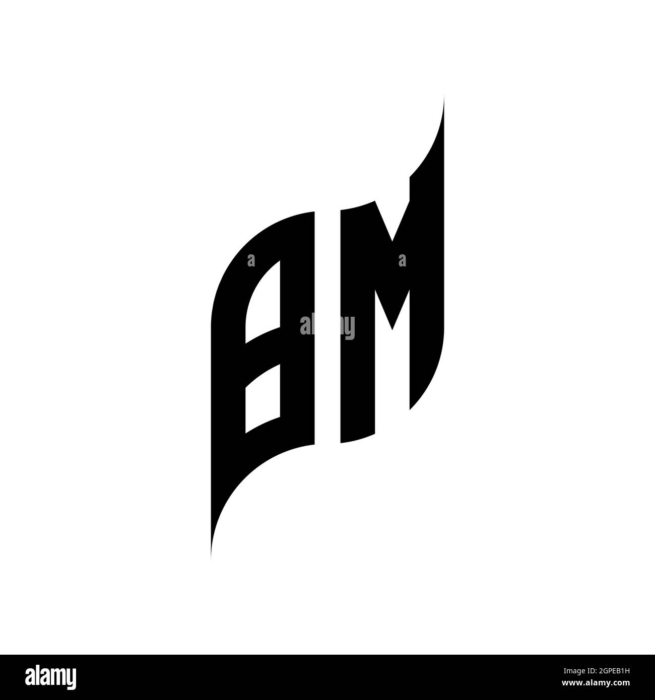 BM Monogram geometric shape style template. Monogram initial design ...