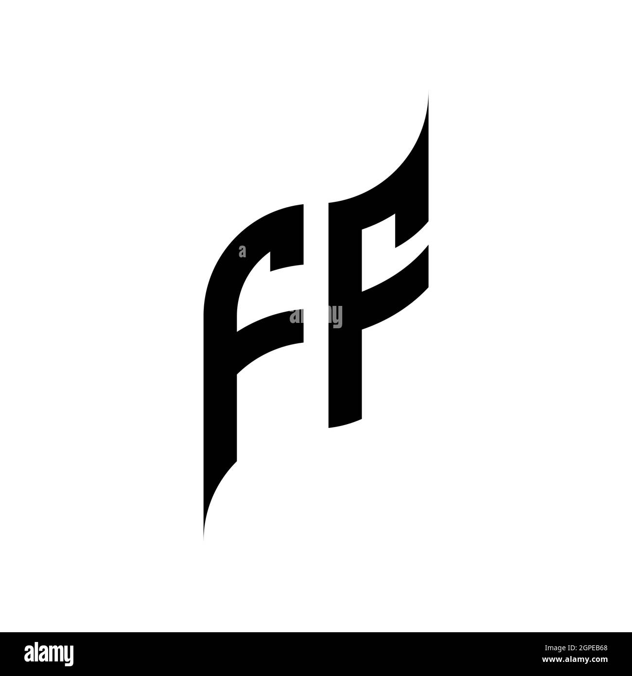 FF Monogram geometric shape style template. Monogram initial design ...