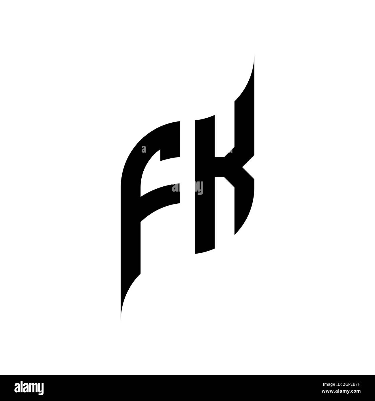 FK Monogram geometric shape style template. Monogram initial design ...