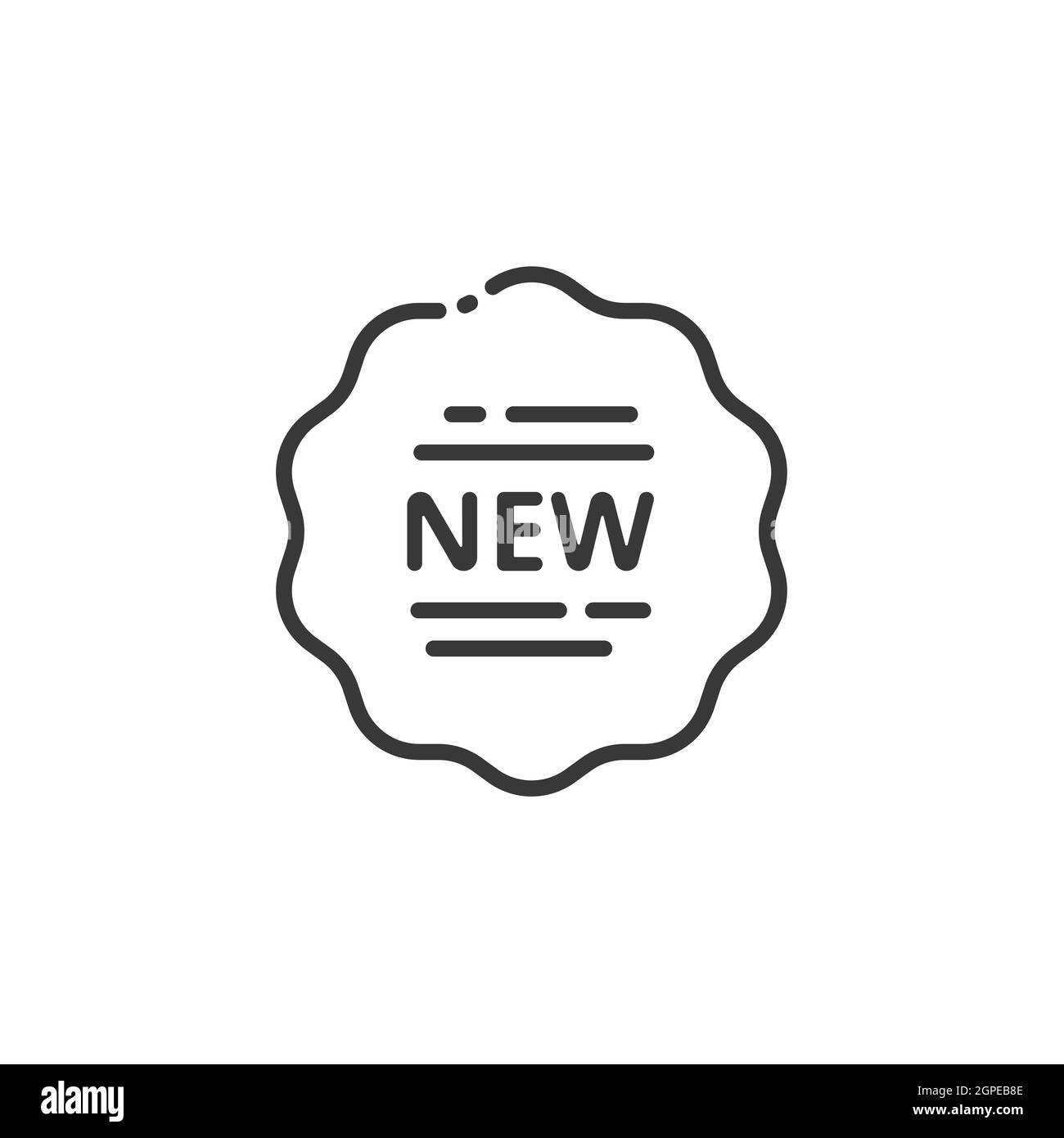 Shopping label with text new thin line icon. Promotion tag. Outline ...