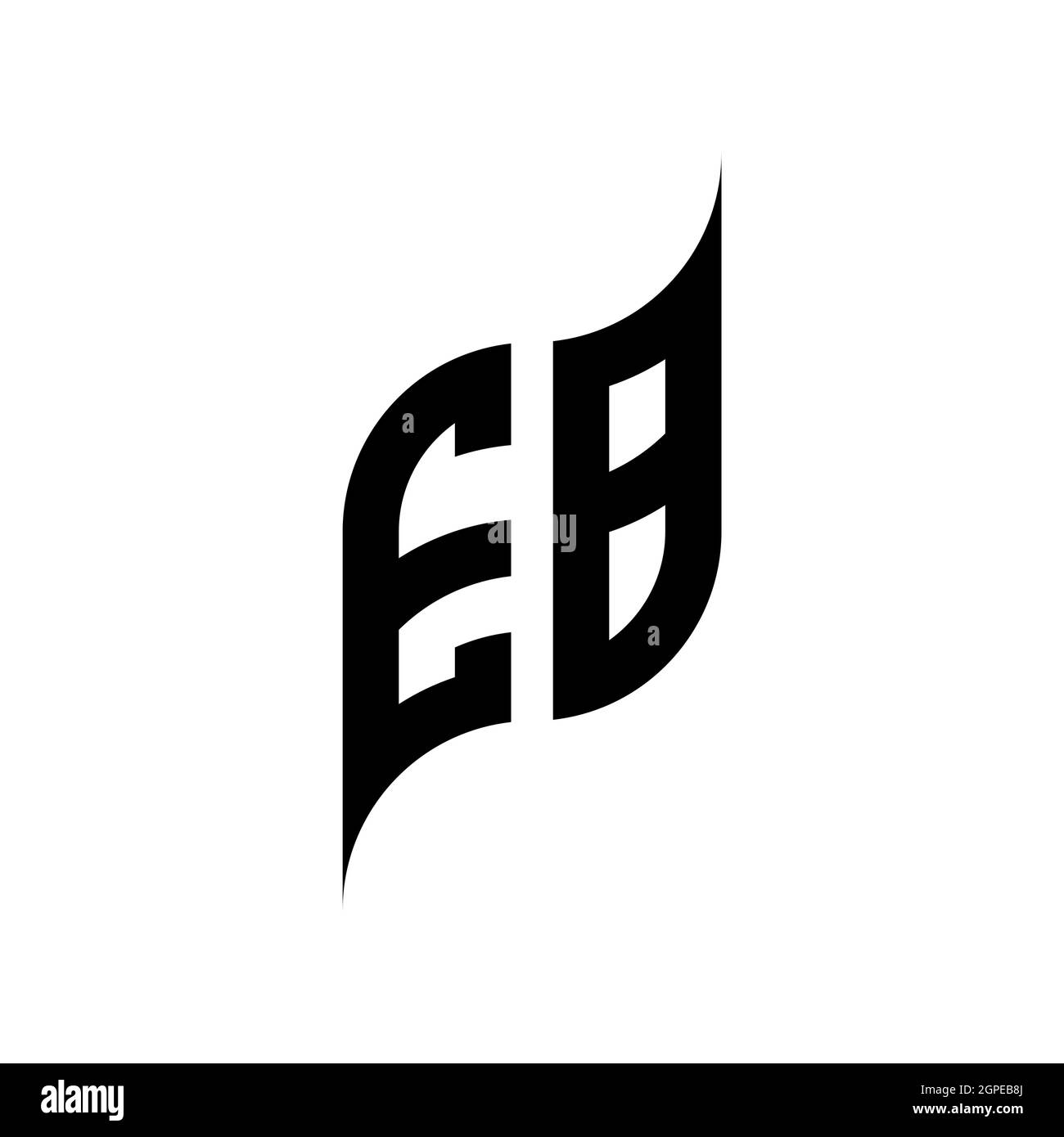 EB Monogram geometric shape style template. Monogram initial design ...