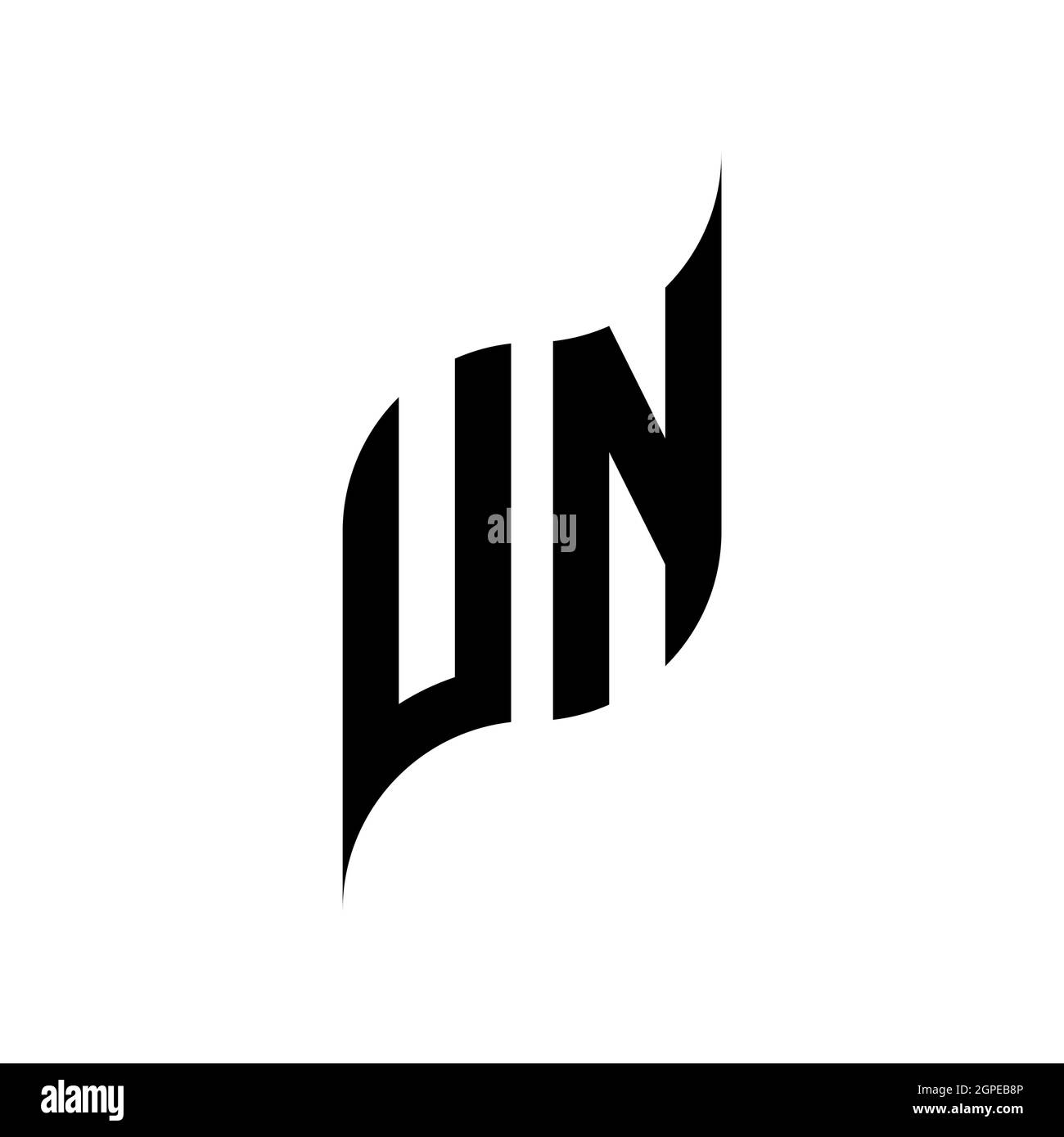 UN Monogram geometric shape style template. Monogram initial design ...