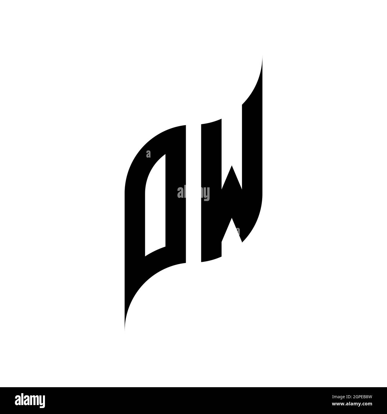 OW Monogram geometric shape style template. Monogram initial design ...